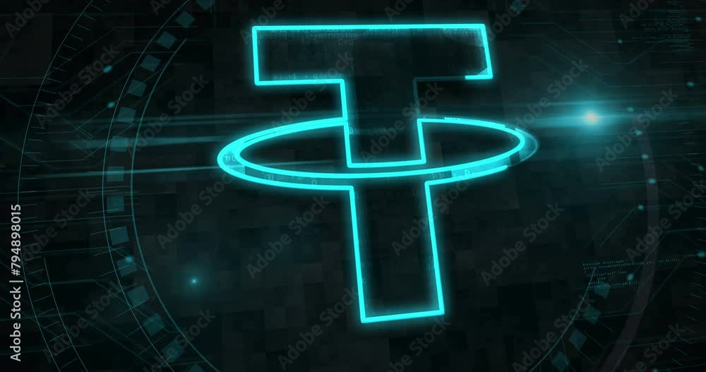 Tether USDT stablecoin cryptocurrency digital dollar symbol digital ...
