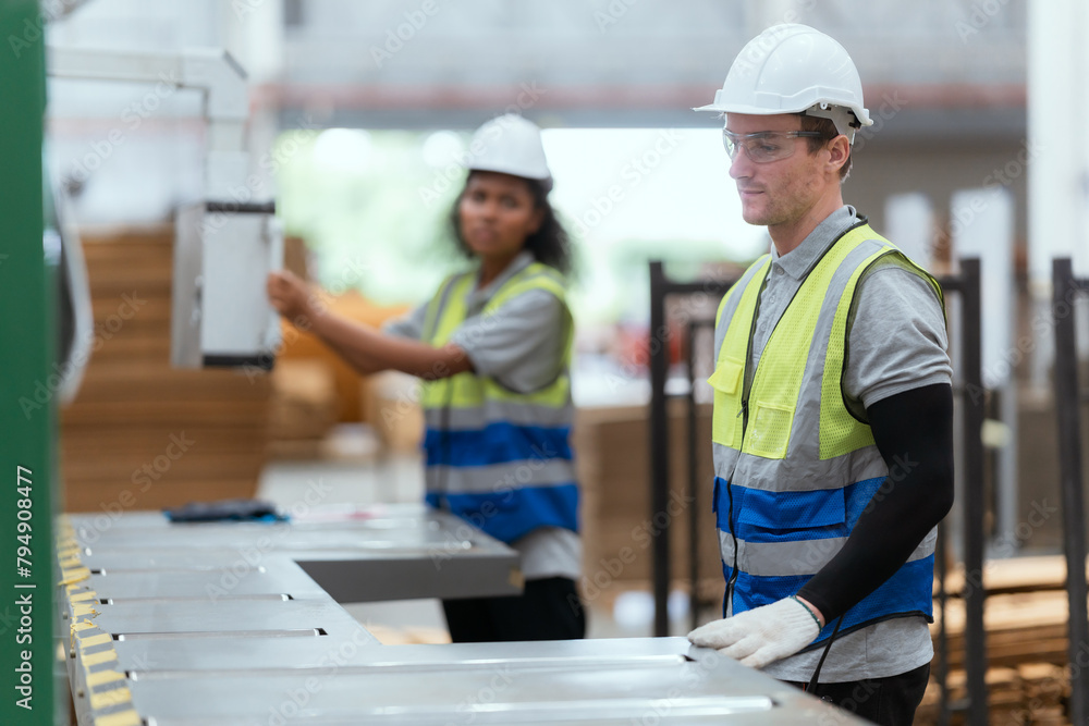 Professional worker team in safety uniform, supervisor inspector in ...