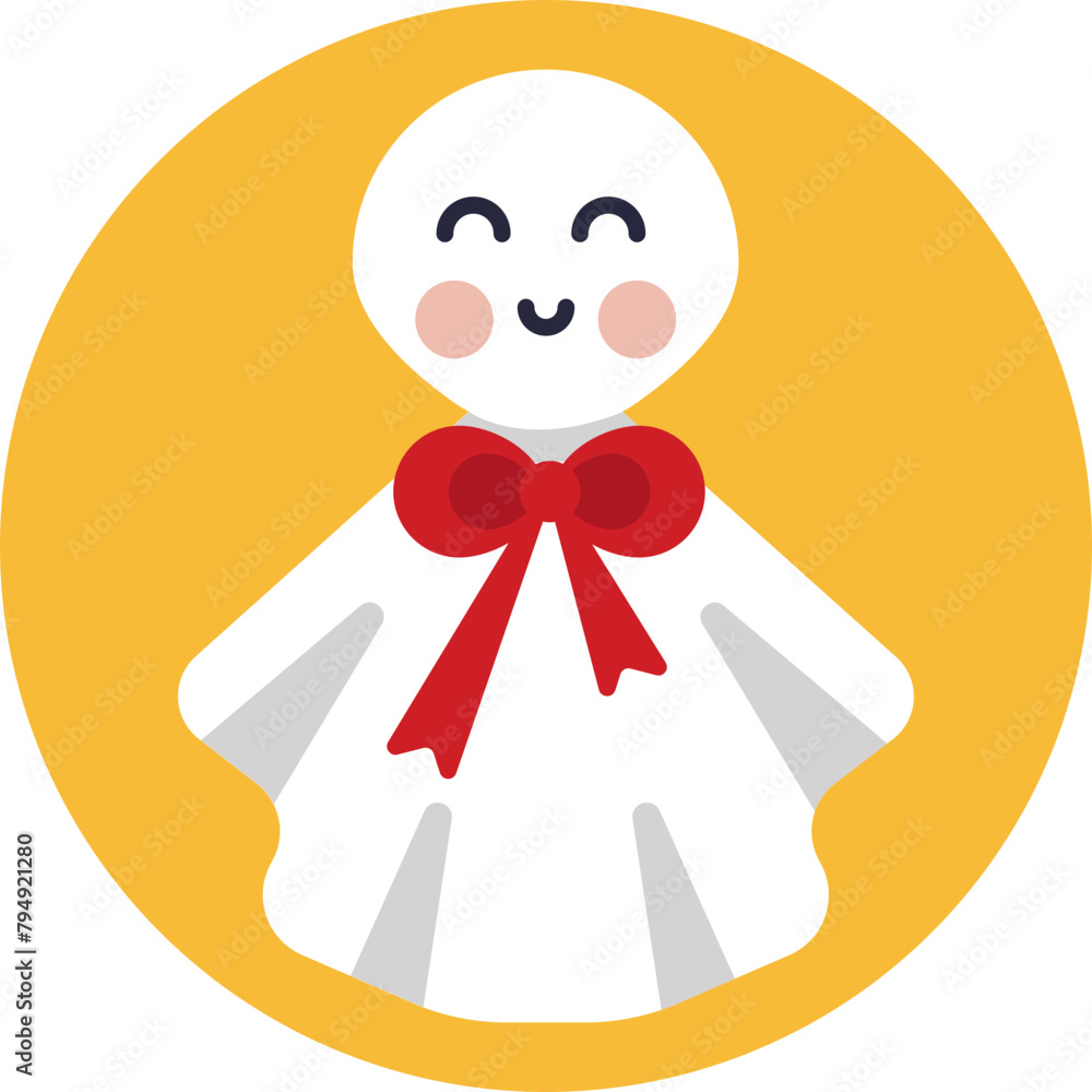 Japanese Folklore Icon: This icon features a Teru Teru Bozu, a simple ...