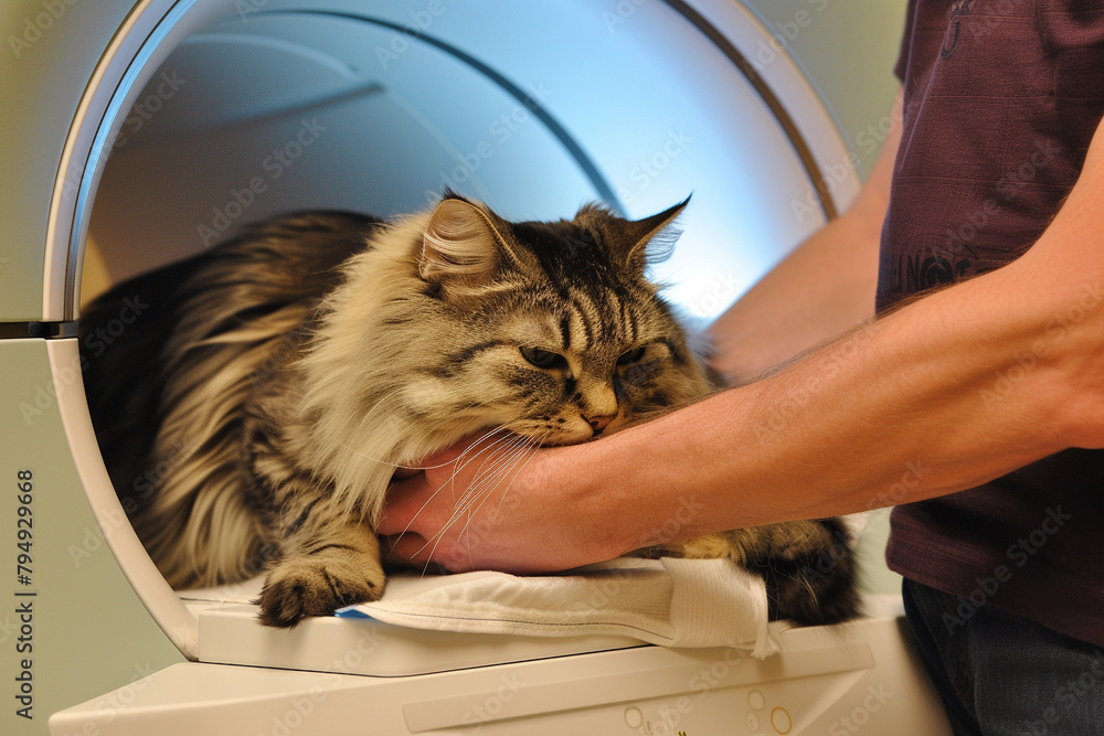Cat Undergoing a CT Scan at Veterinary Clinic Stock Photo | Adobe Stock