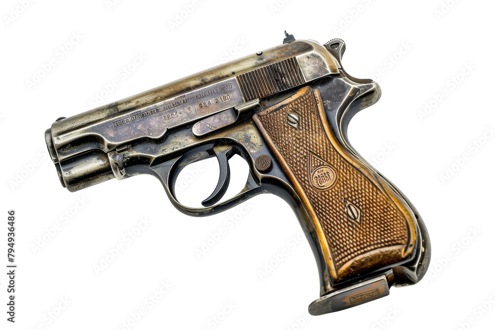 Retro Handgun Historic Sidearm Revolver on Transparent Background Stock ...