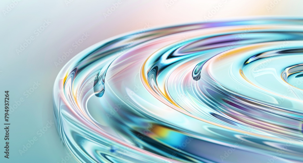 Stunning close-up of swirling colors and curved edges on a circular ...