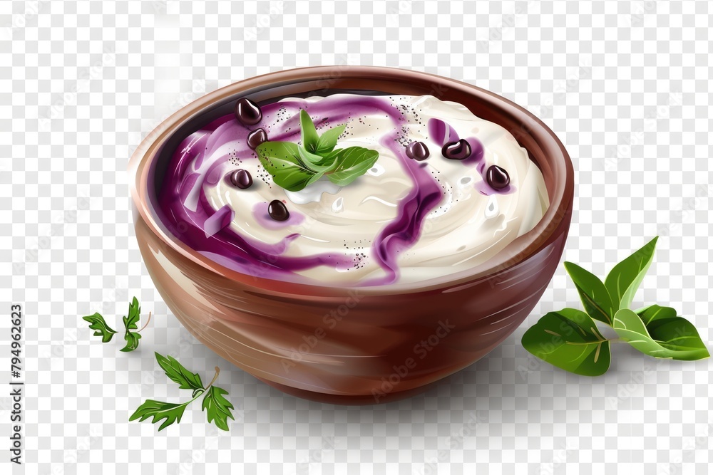 baba ganush sauce with mint isolated on png transparent background ...