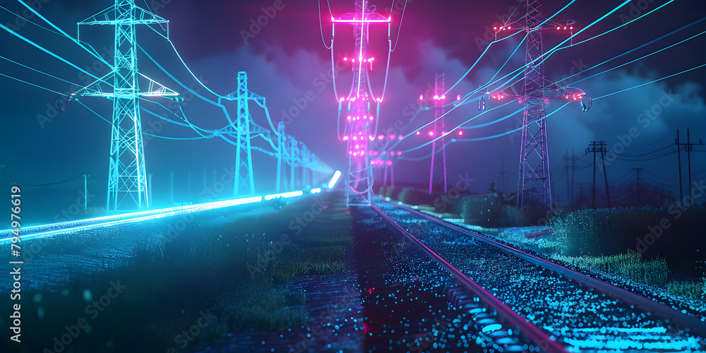 Energy grid with interconnected power lines and renewable energy ...