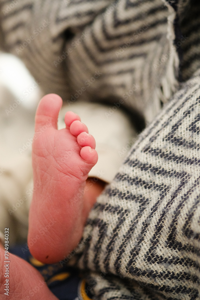 Newborn blood spot or heel prick test (the Guthrie test). pinprick ...