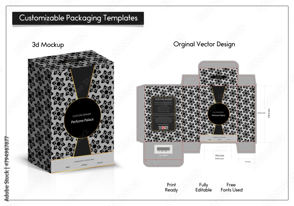 Product 3D Box Packaging die-cut template design, 3d mock-up Collection ...