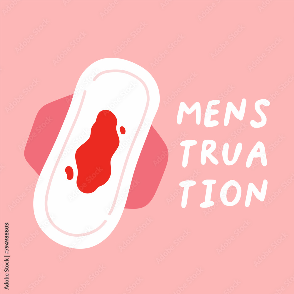 Menstruation lettering card. Menstrual cycle quote, periods lettering ...