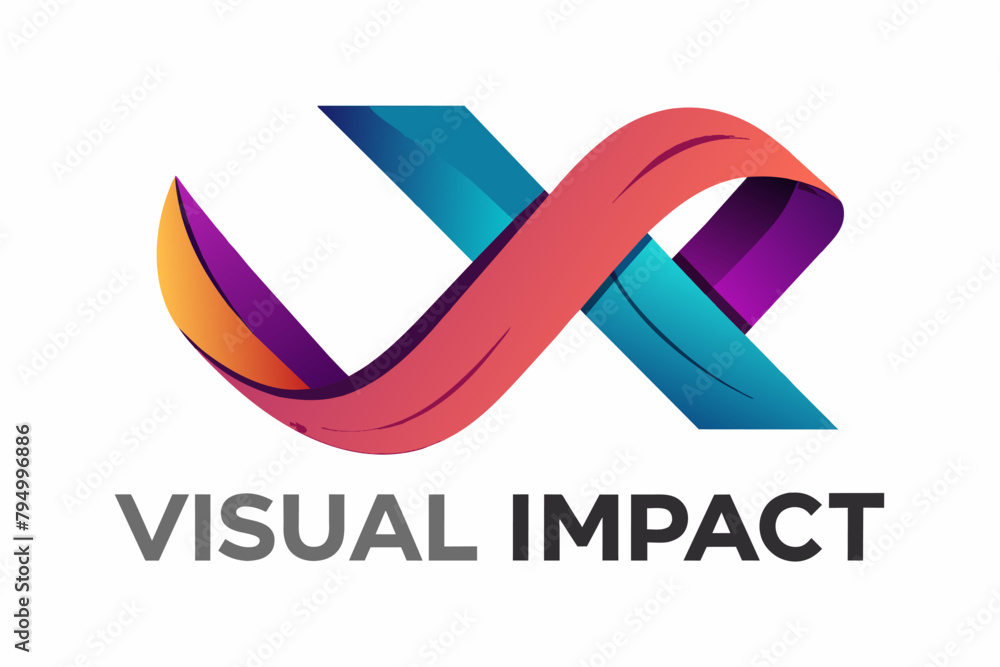 logo with gradient ribbons for a dynamic visual impact in vector form ...