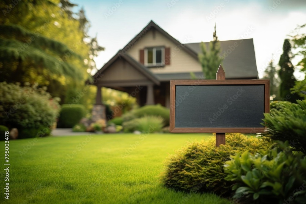 Highresolution mockup showing an empty yard sign with a sharp, detailed ...