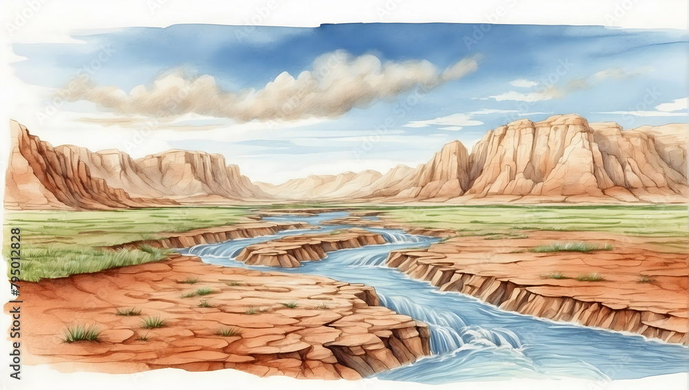 Watercolor Hand Drawing: "Erosion Alert - A Visual Representation of ...