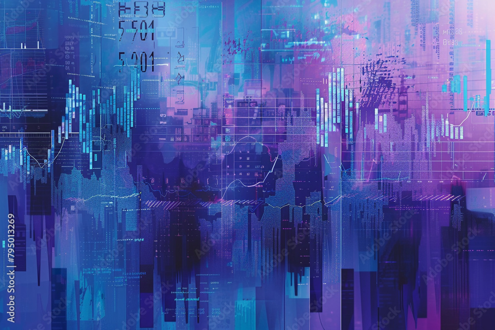 digital artwork featuring soothing blue and purple gradients ...