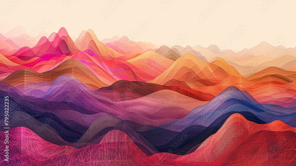 A landscape divided into statistical bell curves, where peaks and ...