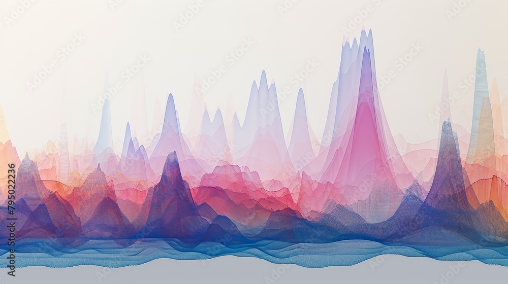 A landscape divided into statistical bell curves, where peaks and ...
