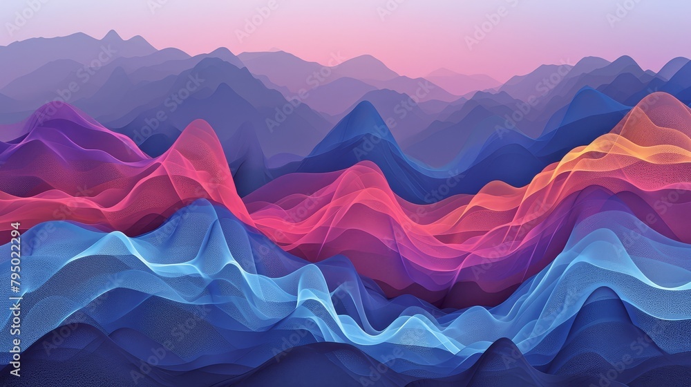 A landscape divided into statistical bell curves, where peaks and ...