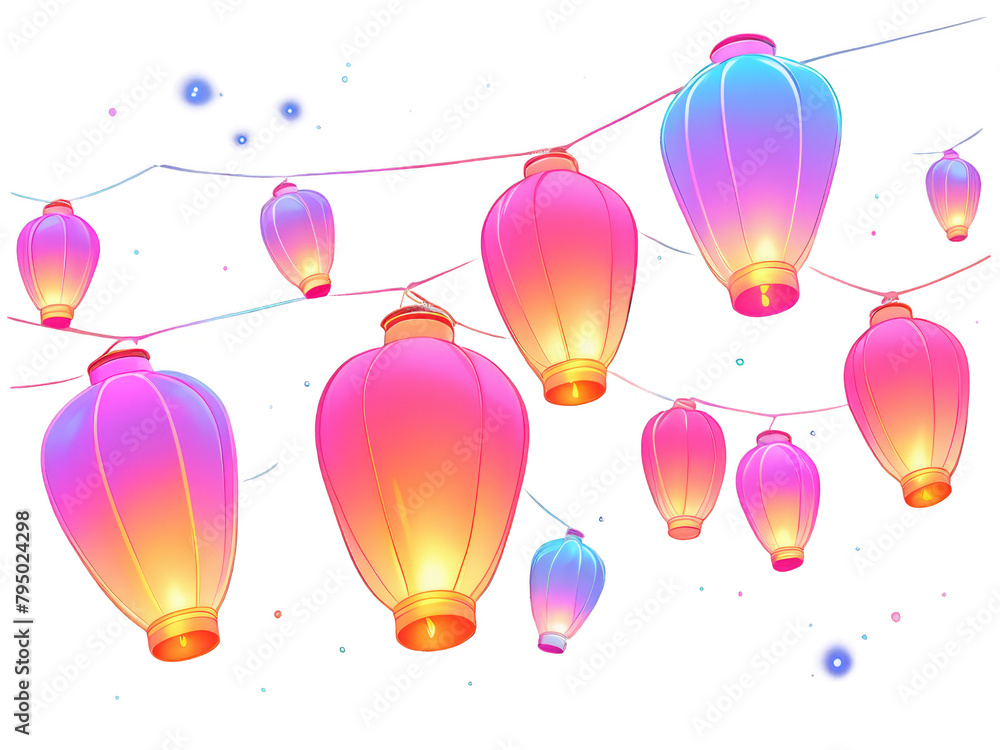 Fire Lanterns clipart Night Sky, Fire Lantern Festival, Floating ...