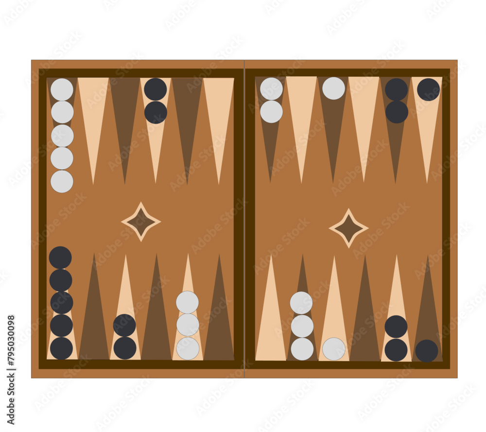 Plateau de backgammon sur fond blanc Stock Vector | Adobe Stock