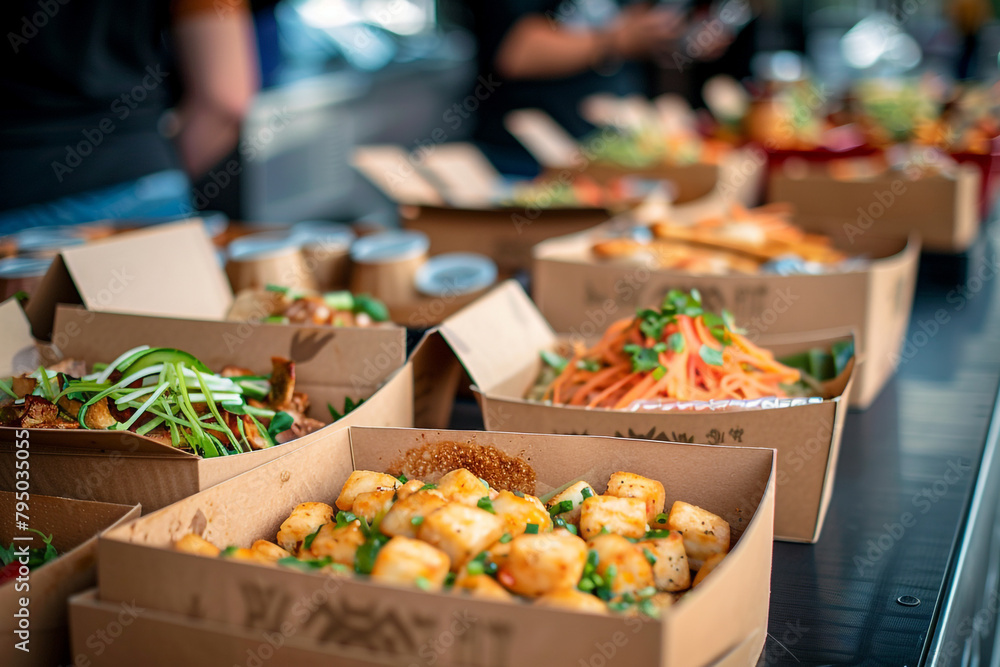 Eco-friendly kraft paper food packaging and tableware are a sustainable ...