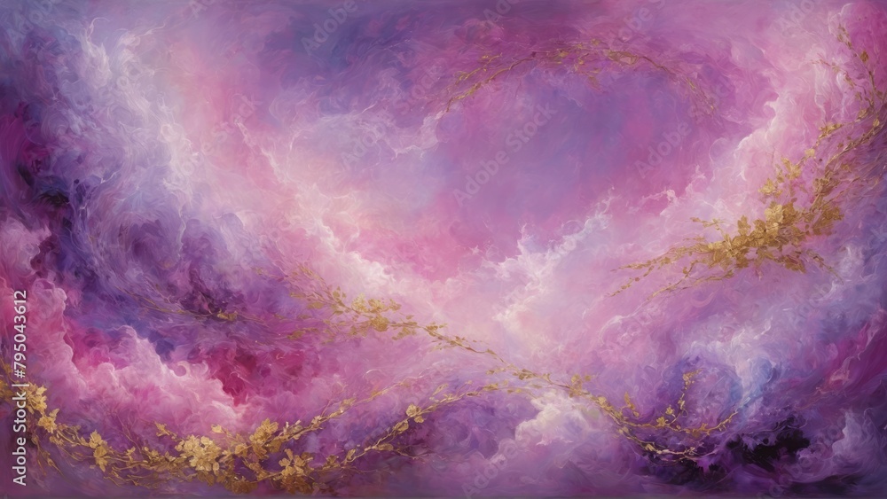 Abstract painting evoking a cosmic dust cloud. Mystical fusion of ...