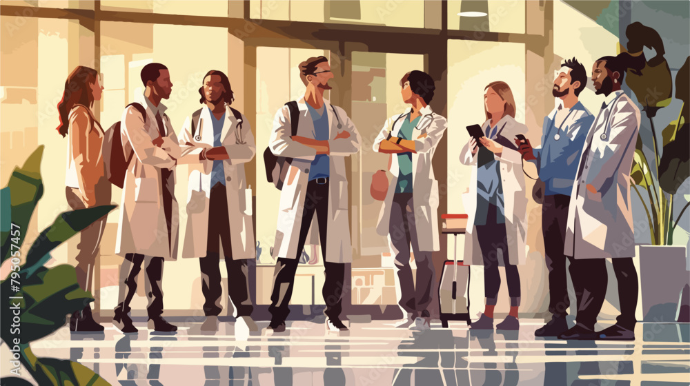 Group of medical students at university Vector illustration Stock ...