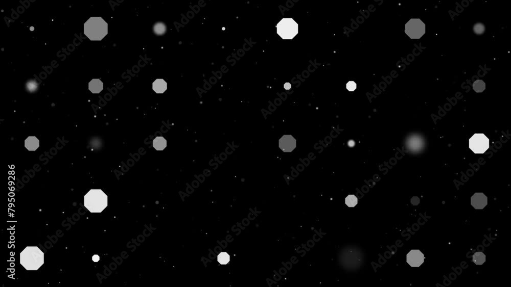 Template animation of evenly spaced octagon symbols of different sizes ...