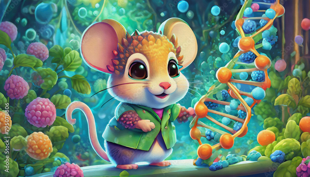 OIL PAINTING STYLE CARTOON CHARACTER CUTE BABY mouse Molecular ...