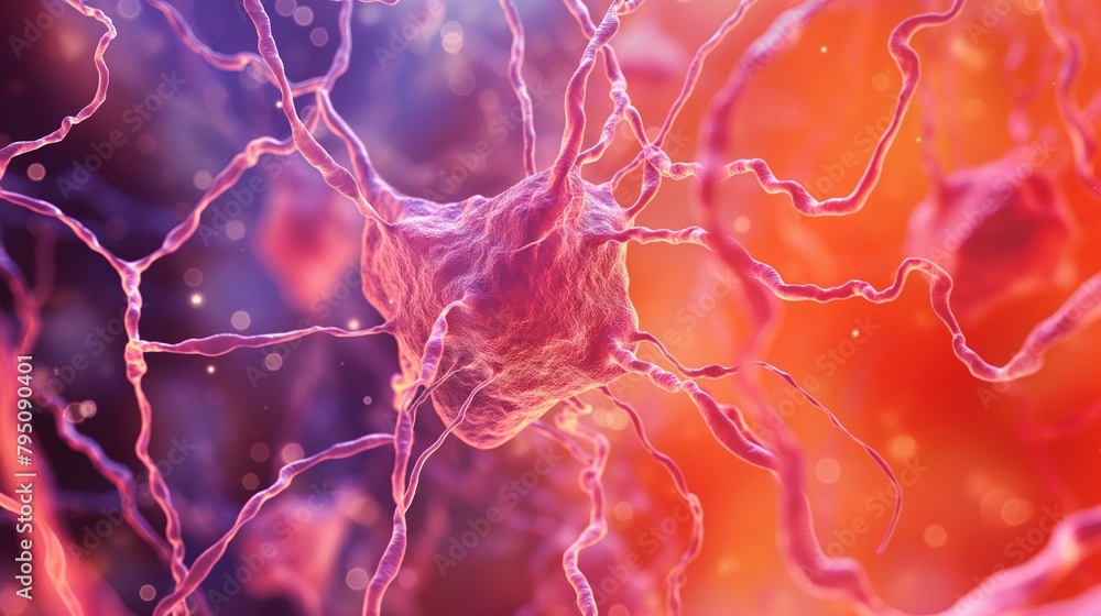 inflamed human lymph node under a microscope, inflamed tonsils, lymph ...