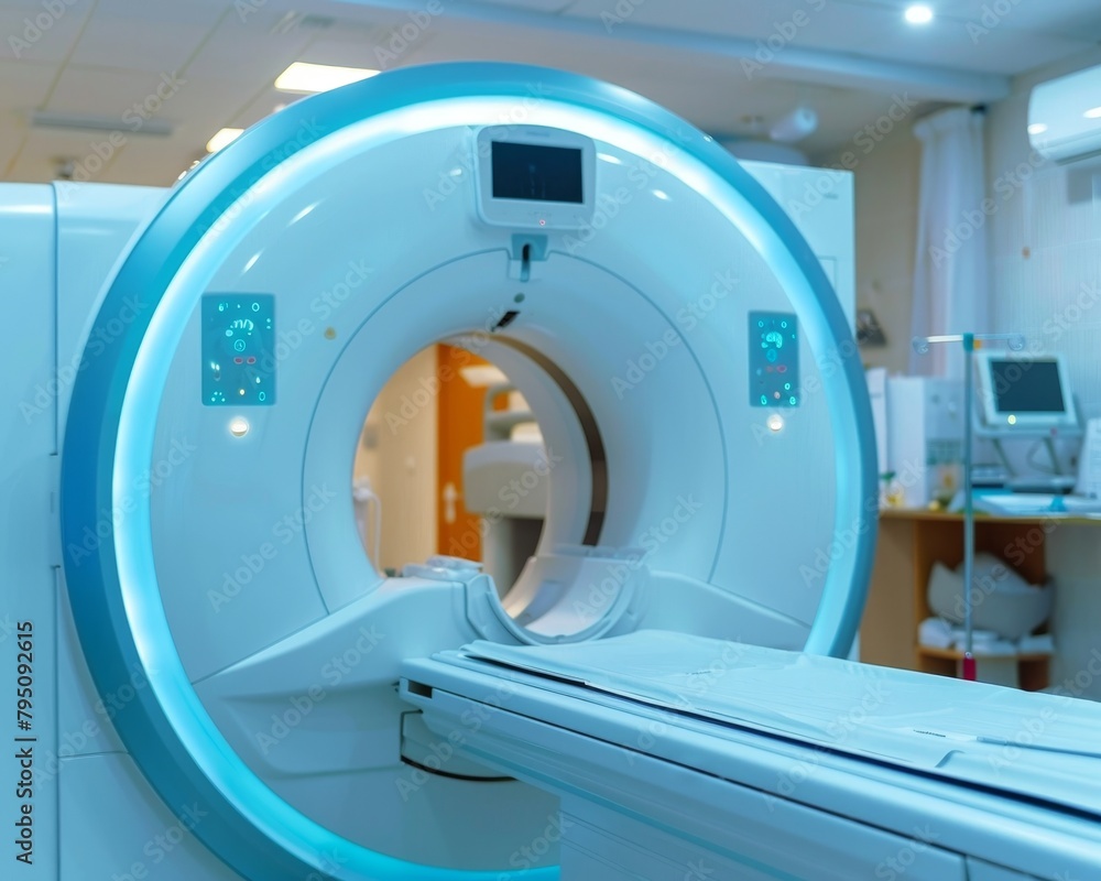 Advanced mri or ct scan machine for medical diagnosis at hospital lab ...