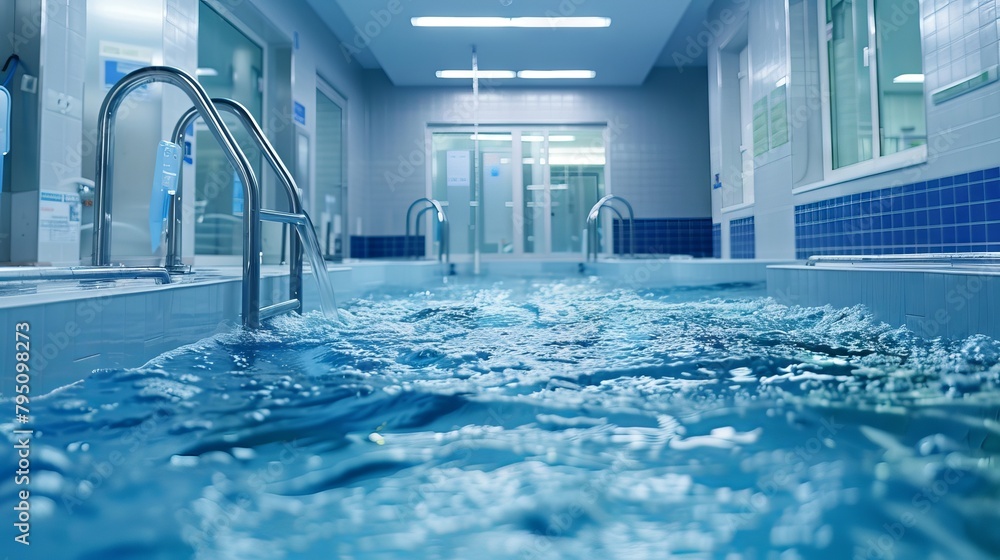 A hospital hydrotherapy pool where patients can undergo aquatic therapy ...