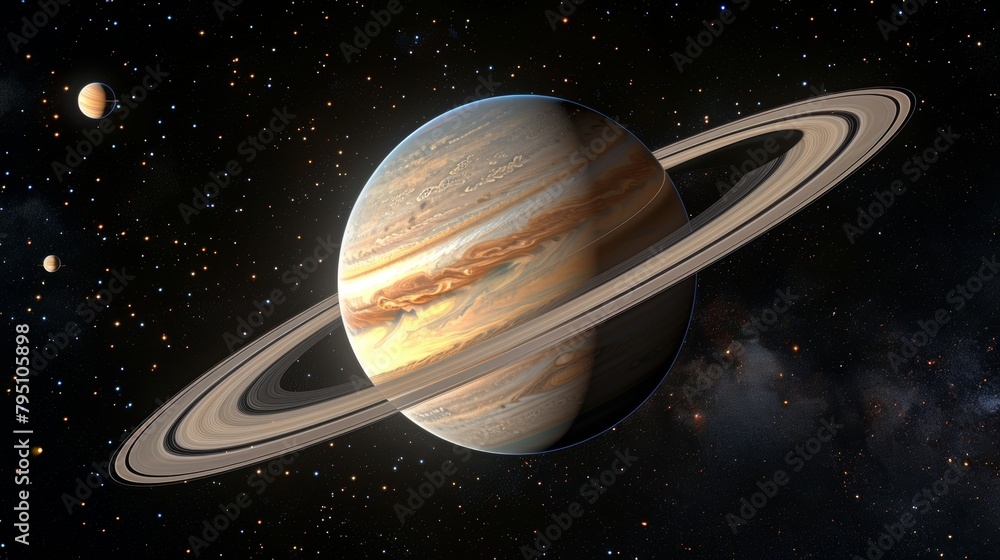 Solar System: A photo of Saturn, known for its distinctive rings Stock ...