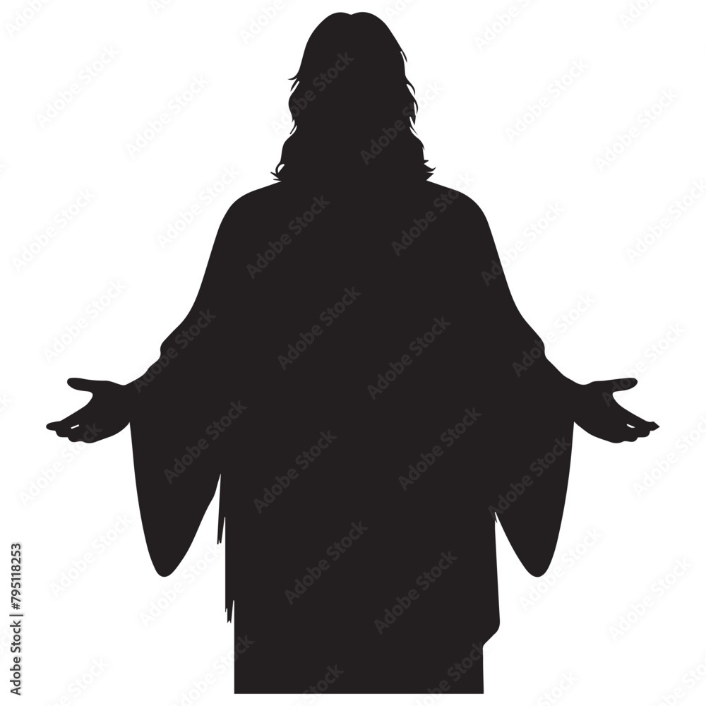 Jesus Christ Vector illustration. Black silhouette svg of Jesus, laser ...