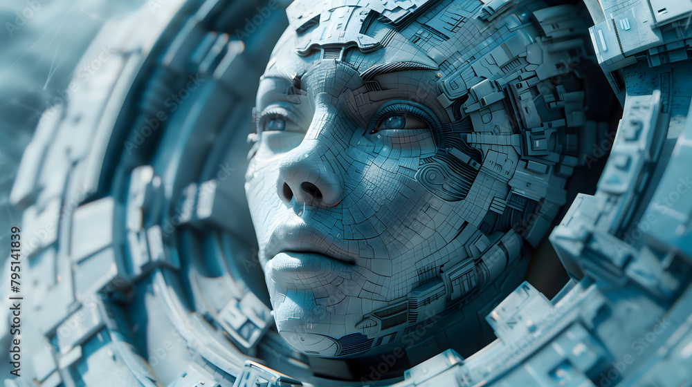 3d illustration visualized futuristic Artificial Intelligence, AI ...