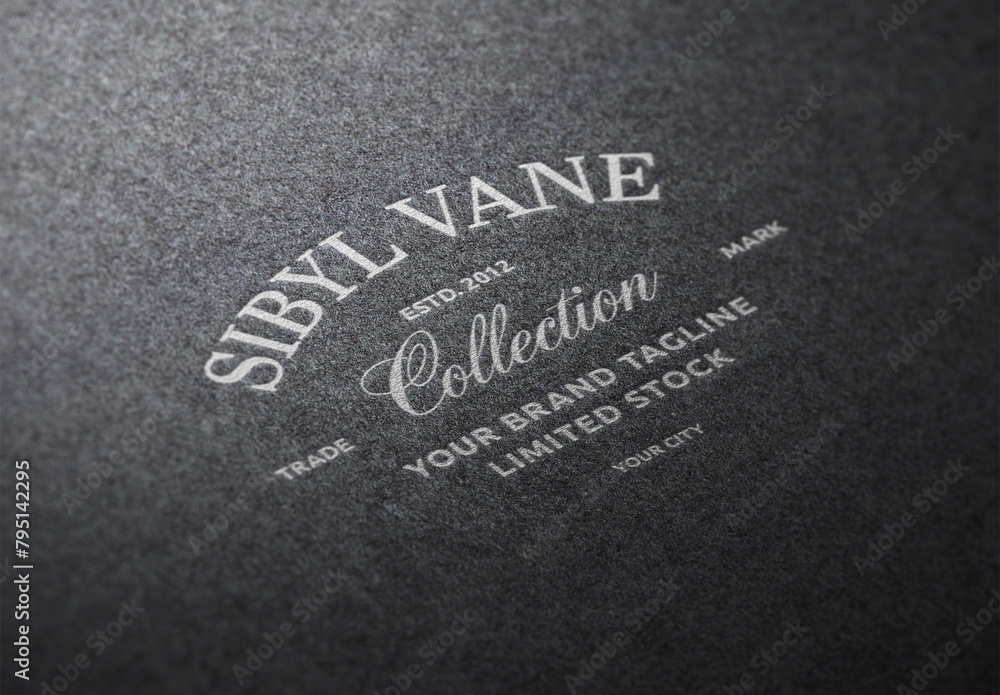 Silver Foil Pressed Debossed Embossed Logo Mockup Template Texture ...