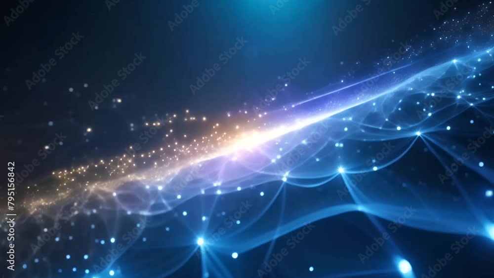 Abstract Light Flowing Particles Landscape Fx Background Loop/ 4k ...