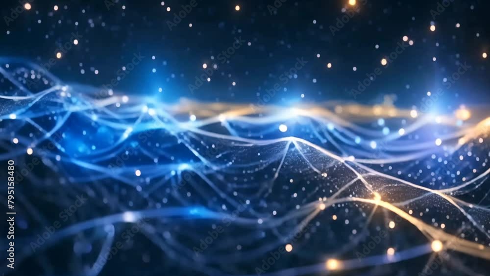 Abstract Light Flowing Particles Landscape Fx Background Loop/ 4k ...