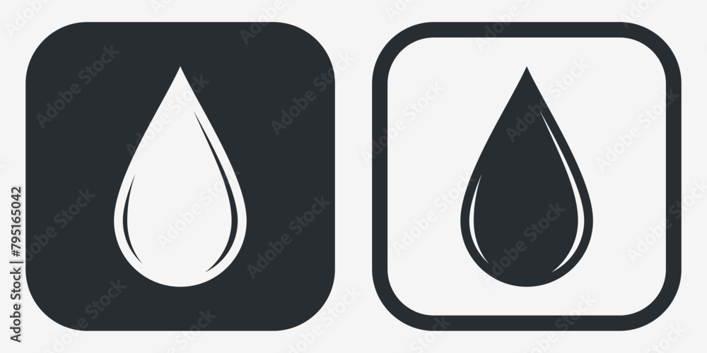 Drop Sign. Water, Oil or Other Liquid Droplet Silhouette. Drinking ...