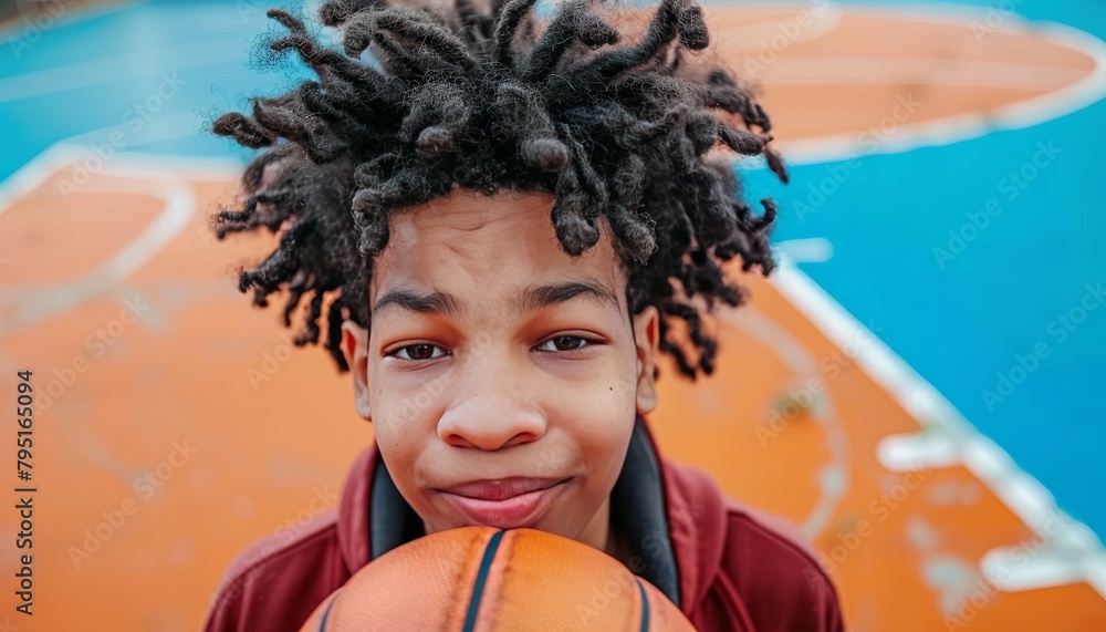 Basketball player s intense focus on target during free throw summer ...