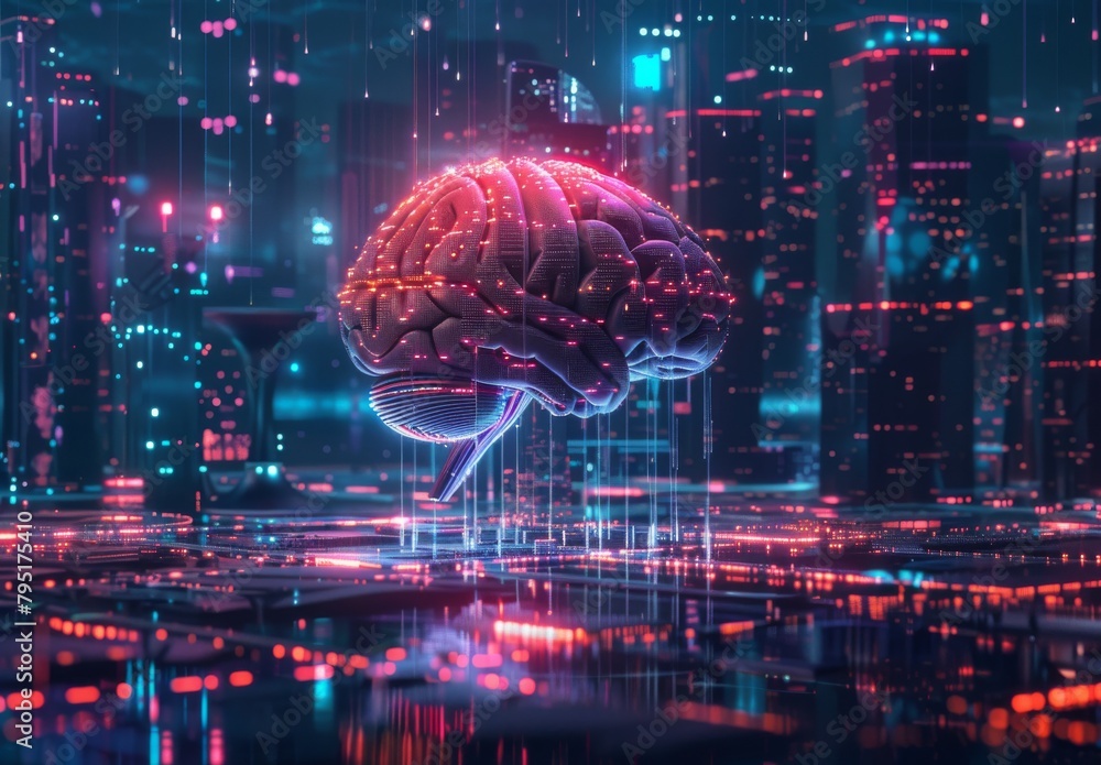 AI, analysis, artificial intelligence, automation, big data, brain, business, CG, cloud ...