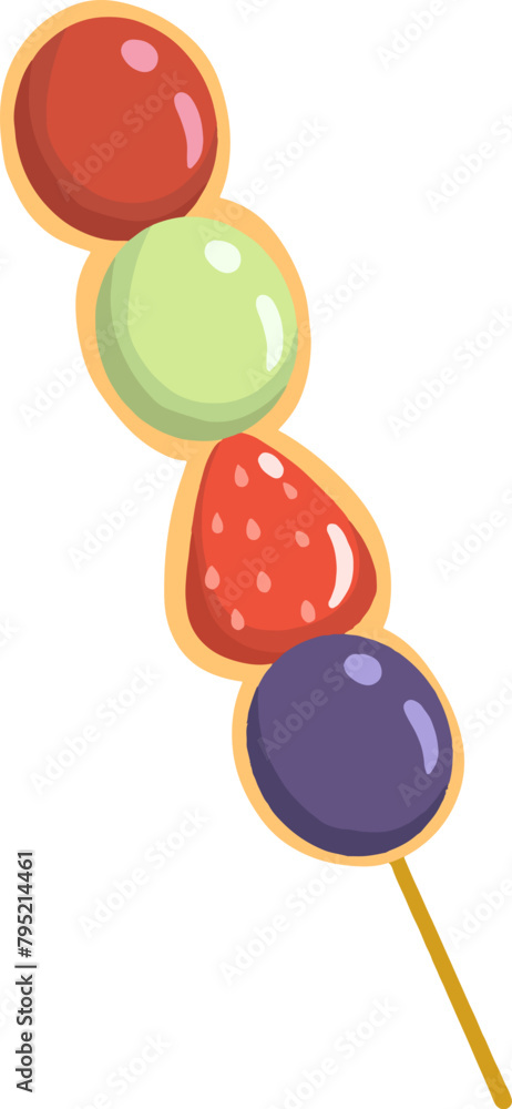 Sugar haws illustration, candied haws, caramel, sugar, China, Asia ...