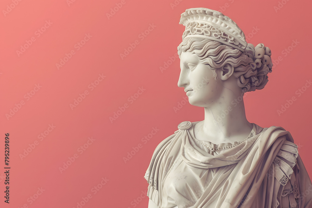 Sculpture of a Roman matron with traditional robes and jewelry, regal ...