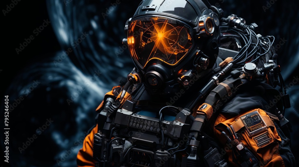 Space exploration gear, including spacesuits and tools, isolated ...