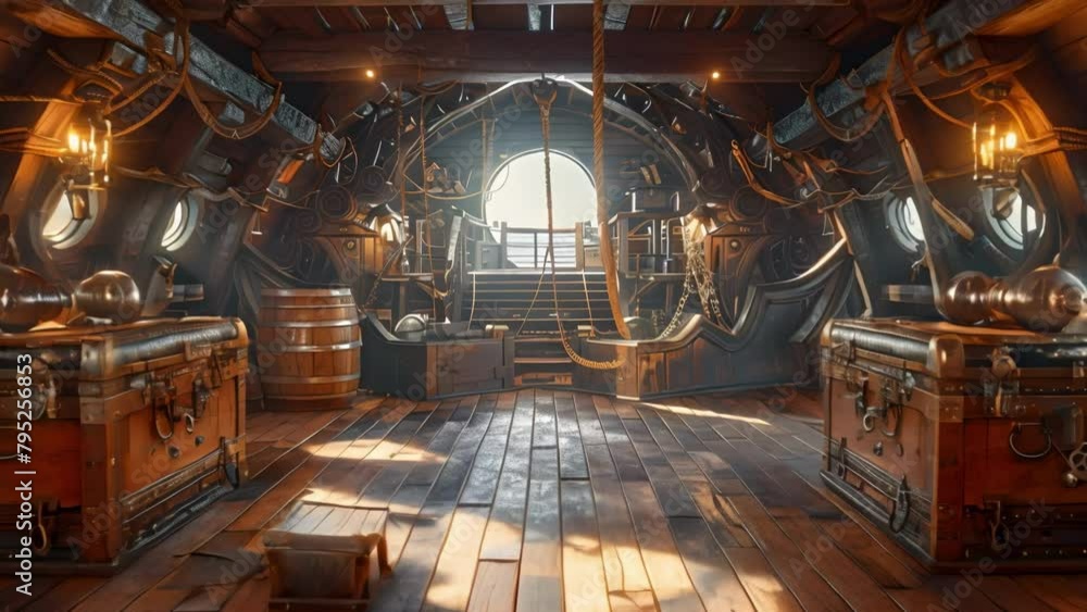 Sunken Treasure Aboard the Brigantine. Concept Pirate Adventure ...
