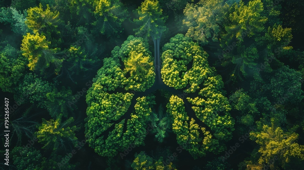 Verdant Trees Shaped As Human Lungs. Lungs of The Earth. World Asthma ...