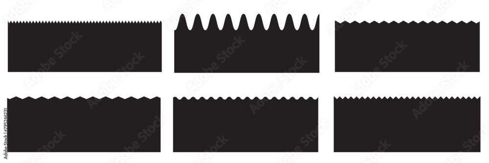 Bottom border shape and separator for website design. Isolated vector ...