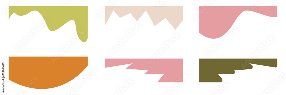 Bottom border shape and separator for website design. Isolated vector ...