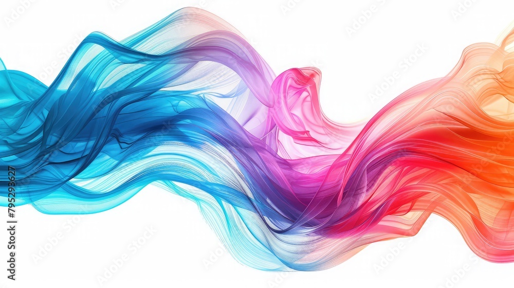 Modern Liquid color flow on white - colorful flow poster. Techno Wave ...