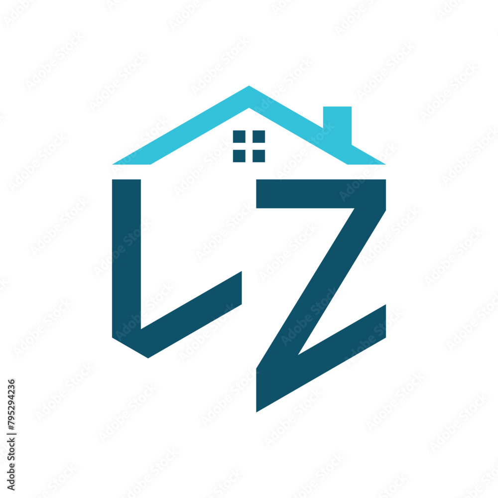 LZ House Logo Design Template. Letter LZ Logo for Real Estate ...