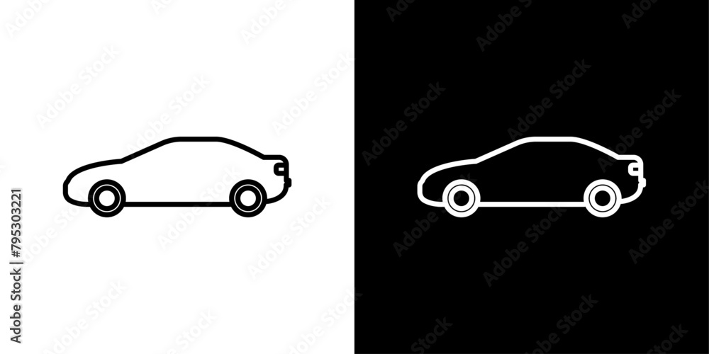 Car Side View Icon Set Featuring Vehicle Symbols in Vector Stock ...