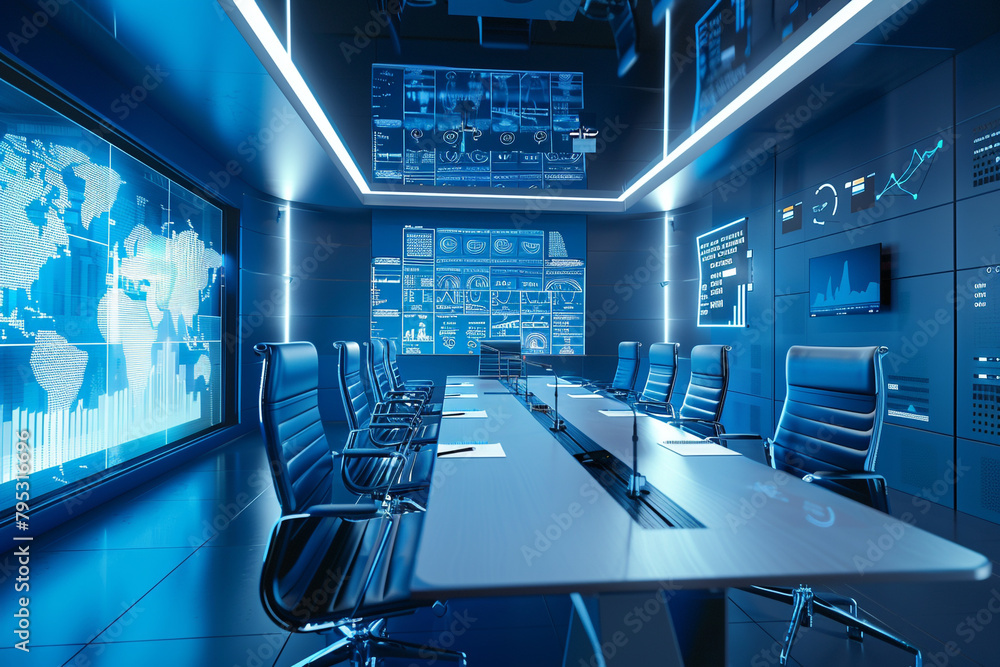 A conference room equipped with AI-driven sentiment analysis tools ... A conference room equipped with AI-driven sentiment analysis tools ...