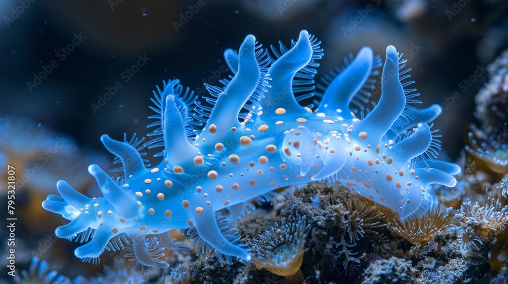 The Blue Dragon Nudibranch off the coast of Maui, Hawaii, is a ...