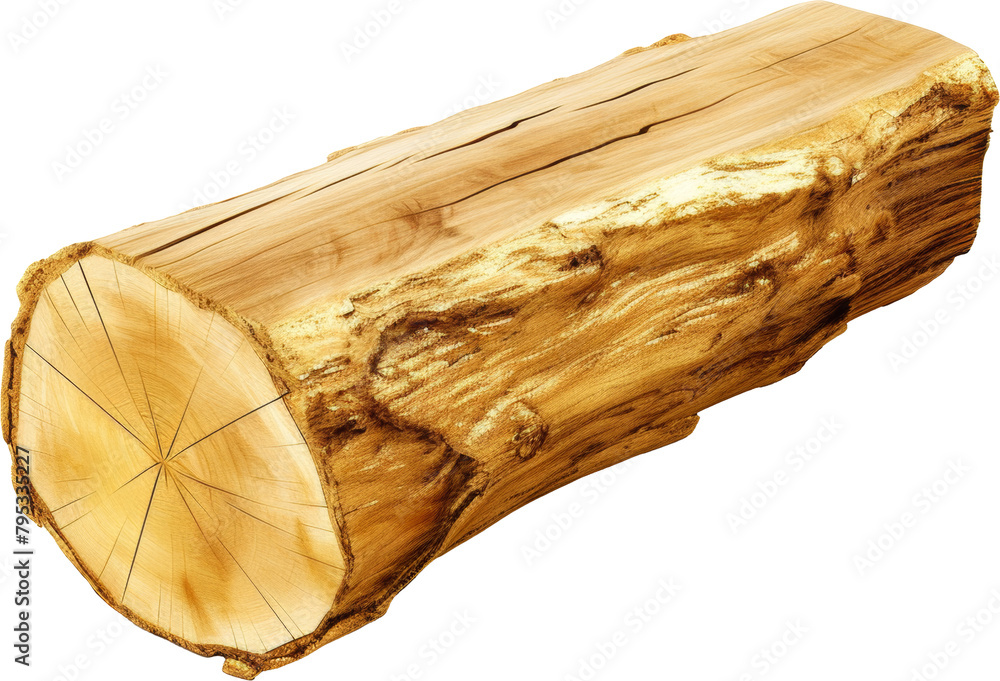 log wood made of gold,golden log wood isolated on white or transparent background,transparency ...